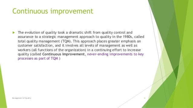 Management of Quality