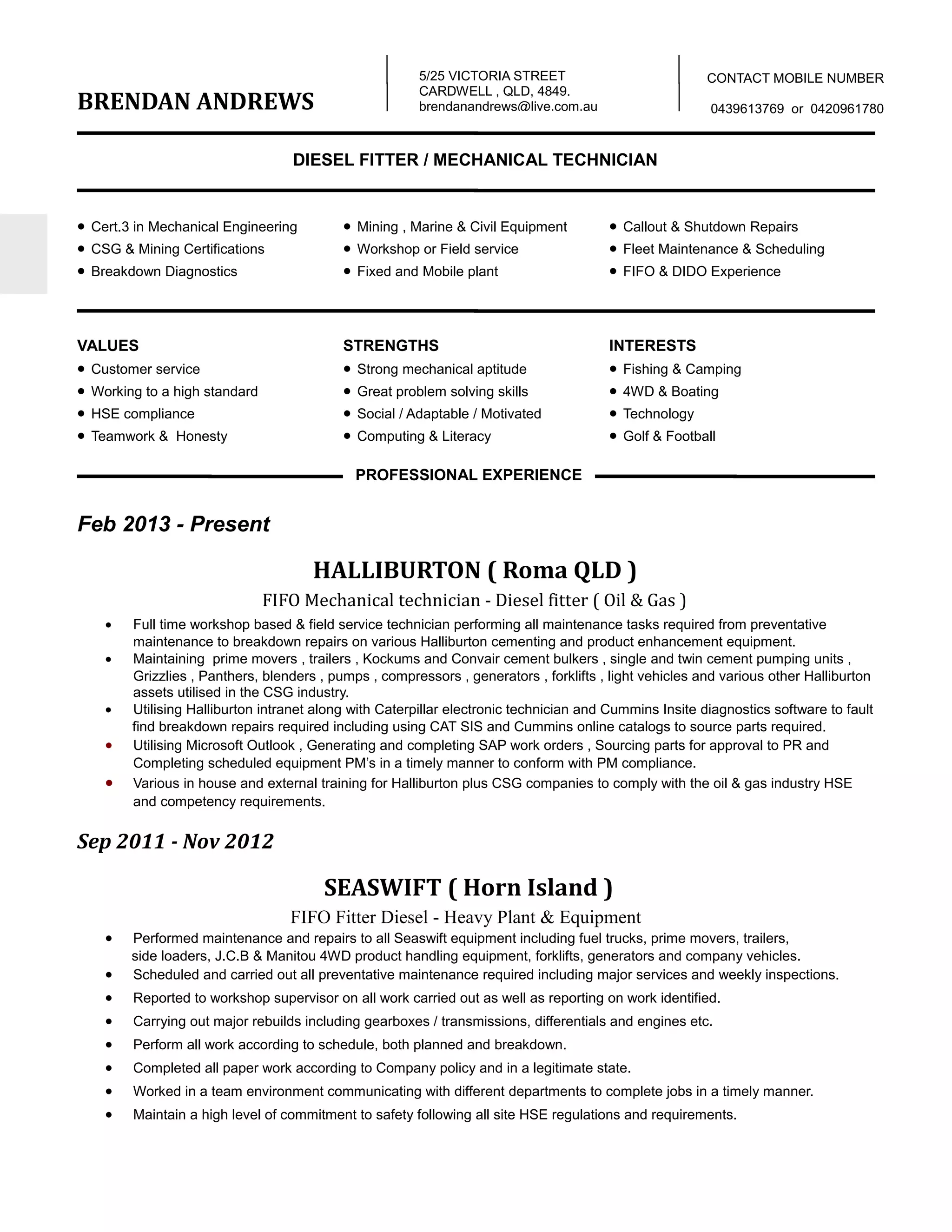 BRENDAN ANDREWS RESUME 2015 | DOC