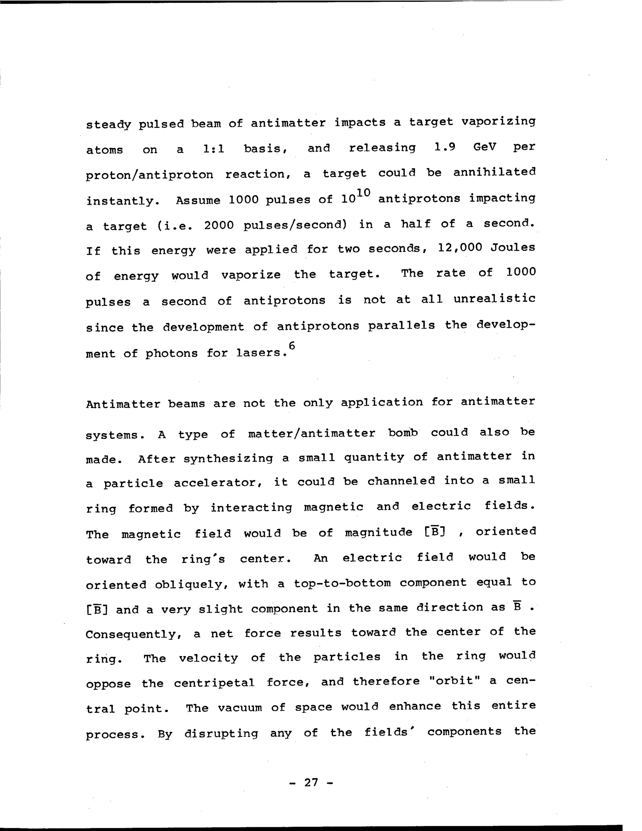 DIRECTED ENERGY PARTICLE ANTIMATTER BEAM | PDF