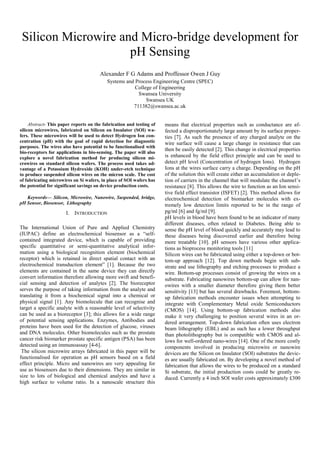 Silicon Microwire and Micro-bridge Development for pH sensing-711382-Alex Adams | PDF
