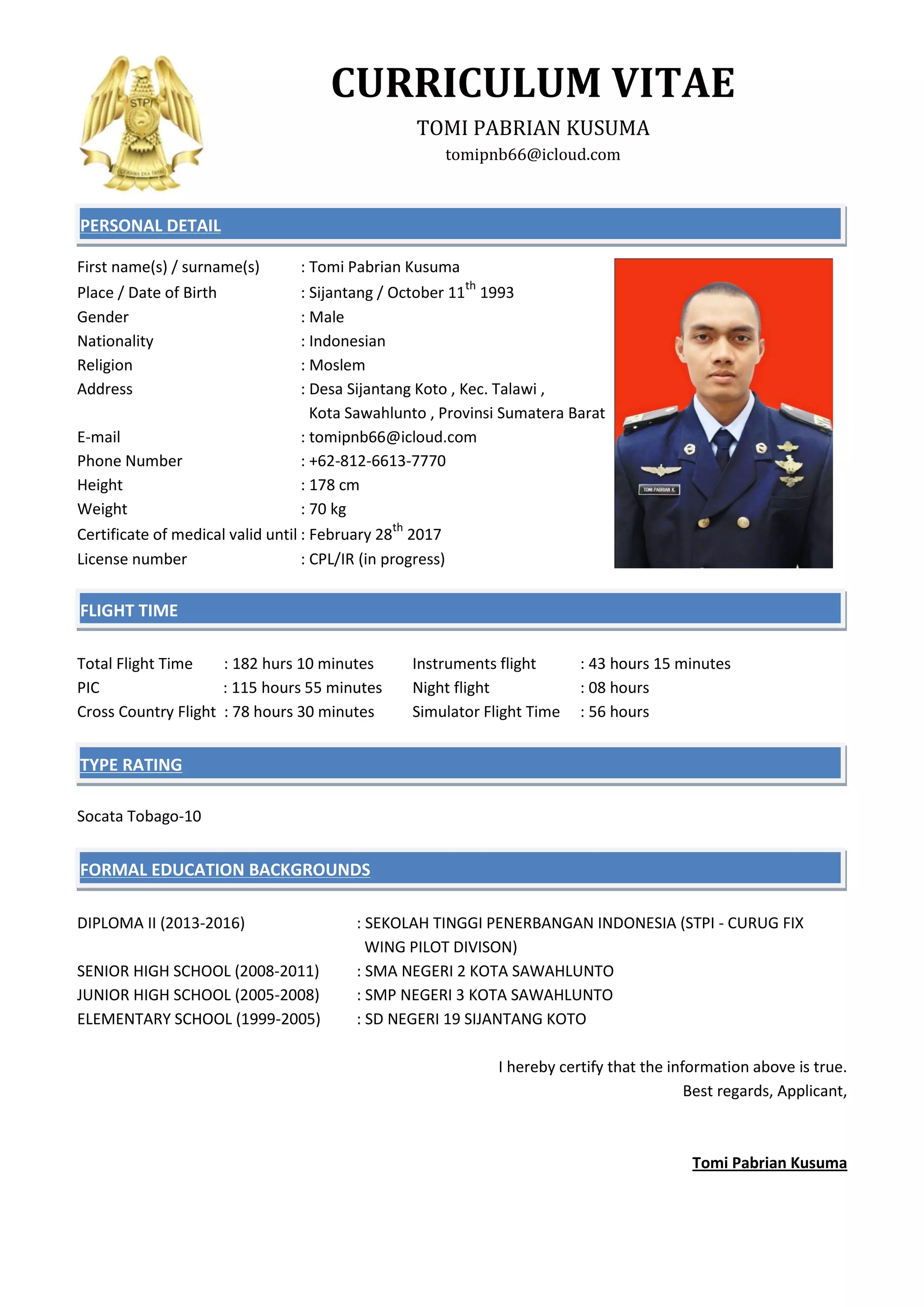 Tomi Pabrian Kusuma_CV | PDF