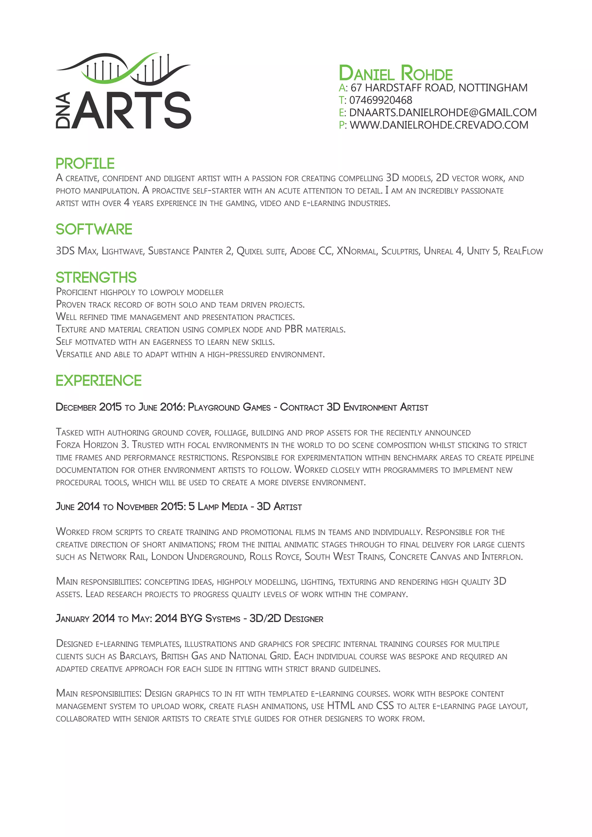 Daniel Rohde CV | PDF