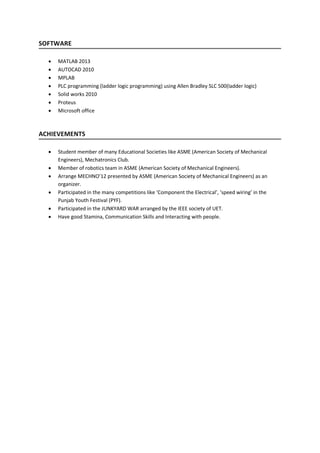 resume | PDF | Robotics | Technology & Computing