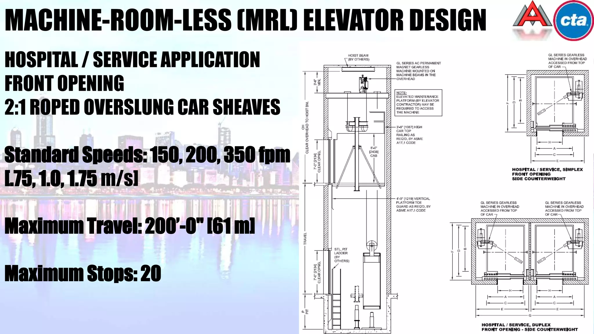 MACHINE-ROOM-LESS (MRL) ELEVATOR DESIGN to CTA ENGINEERING 19 JUNE 2014 ...