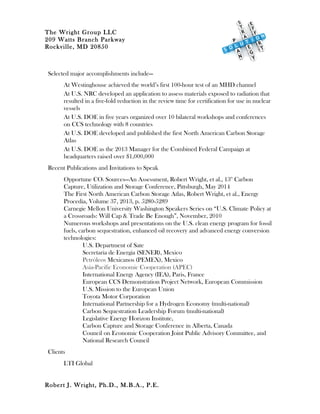 Robert Wright Resume Address June 2016 C | PDF