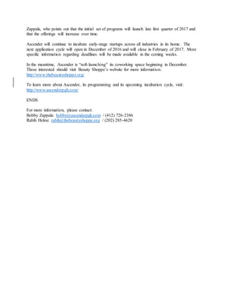 Ascender Launch Press Release | PDF