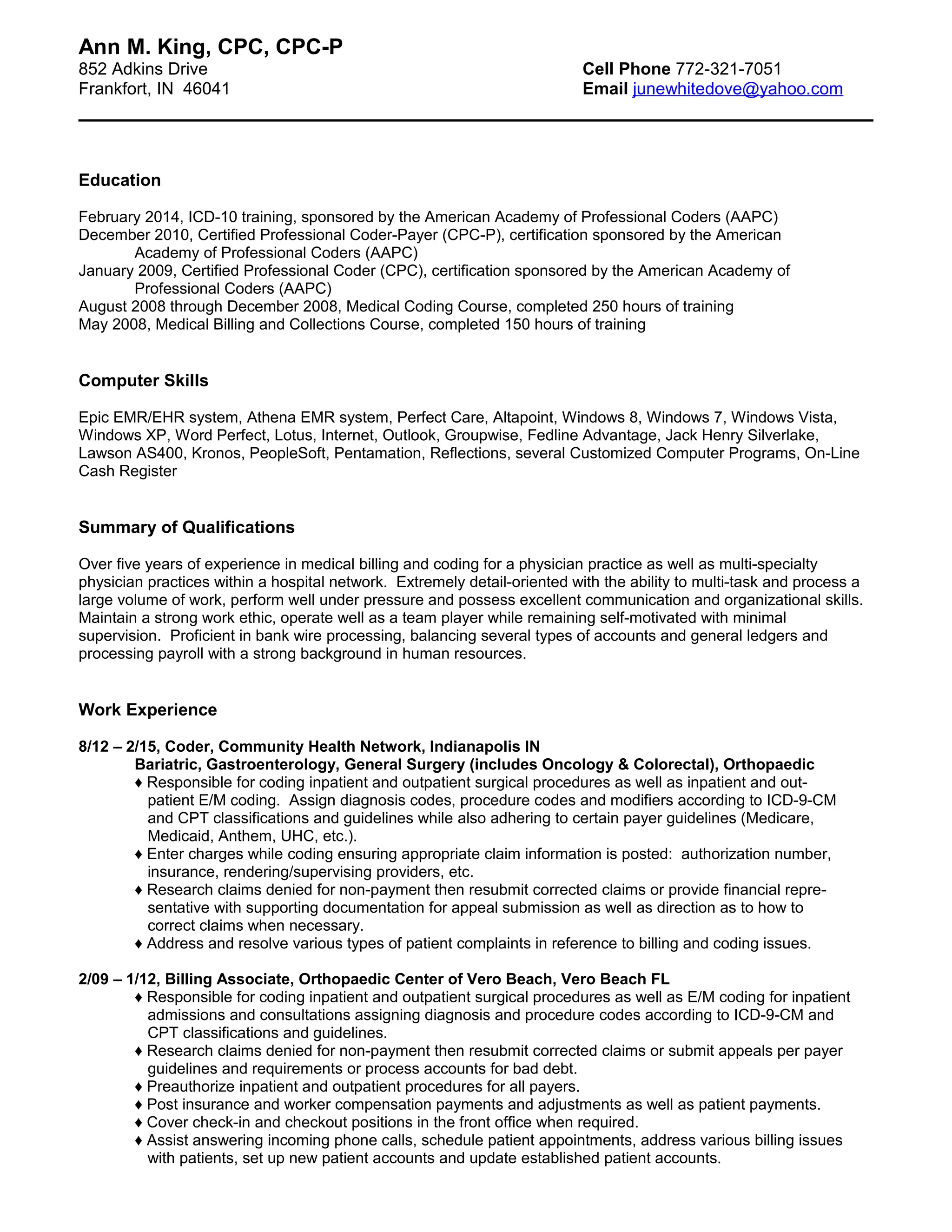 Ann's Resume | DOC