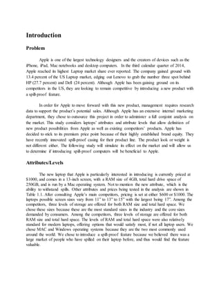 Apple Conjoint Analysis -Spillproof Laptops | DOCX