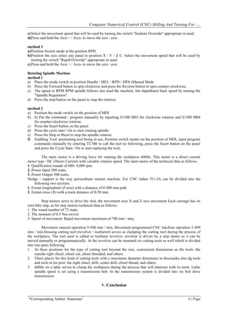 Computer Numerical Control (CNC) Milling and Turning for Machining Process in Xintai Indonesia | PDF