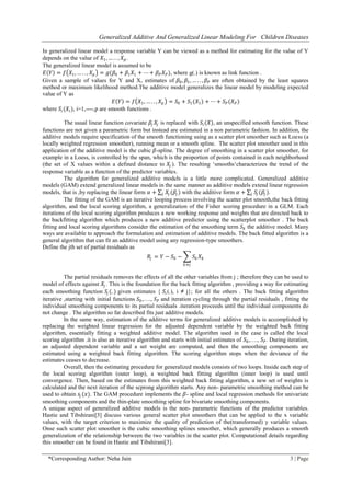 Generalized Additive and Generalized Linear Modeling for Children Diseases | PDF | Children\'s ...