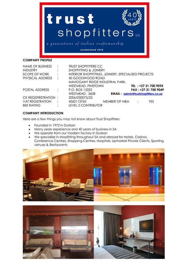 TRUST COMPANY PROFILE 2016 | PDF
