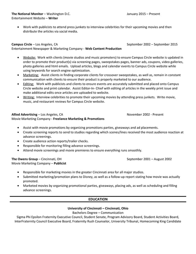 Resume for Frederick Mintchell | PDF