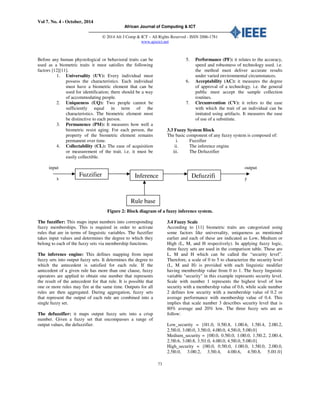 Fuzzy Logic and Biometrics Traits Evaluation_AJOCICT | PDF