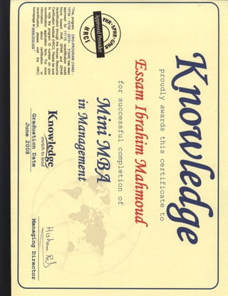 MINI MBA Certificate | PDF