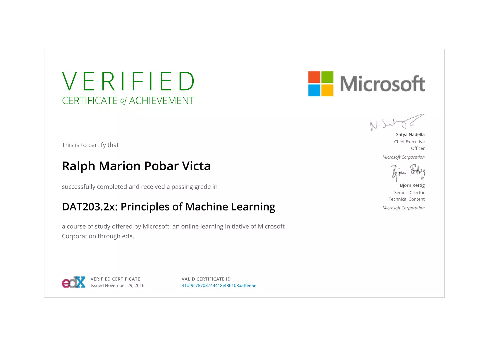 Microsoft DAT203.2x - Principles of Machine Learning | PDF