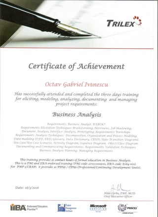 Certifications Octav Ivanescu | PDF