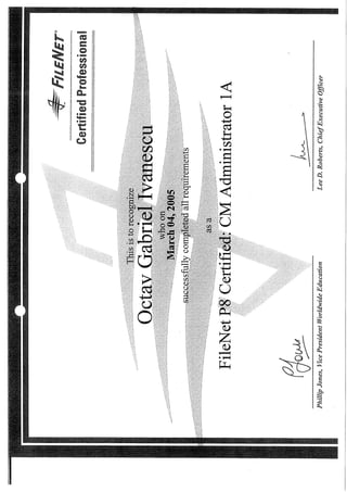 Certifications Octav Ivanescu | PDF
