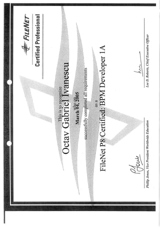 Certifications Octav Ivanescu | PDF
