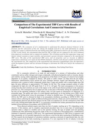 Comparison of The Experimental TBP Curve with Results of Empirical ...