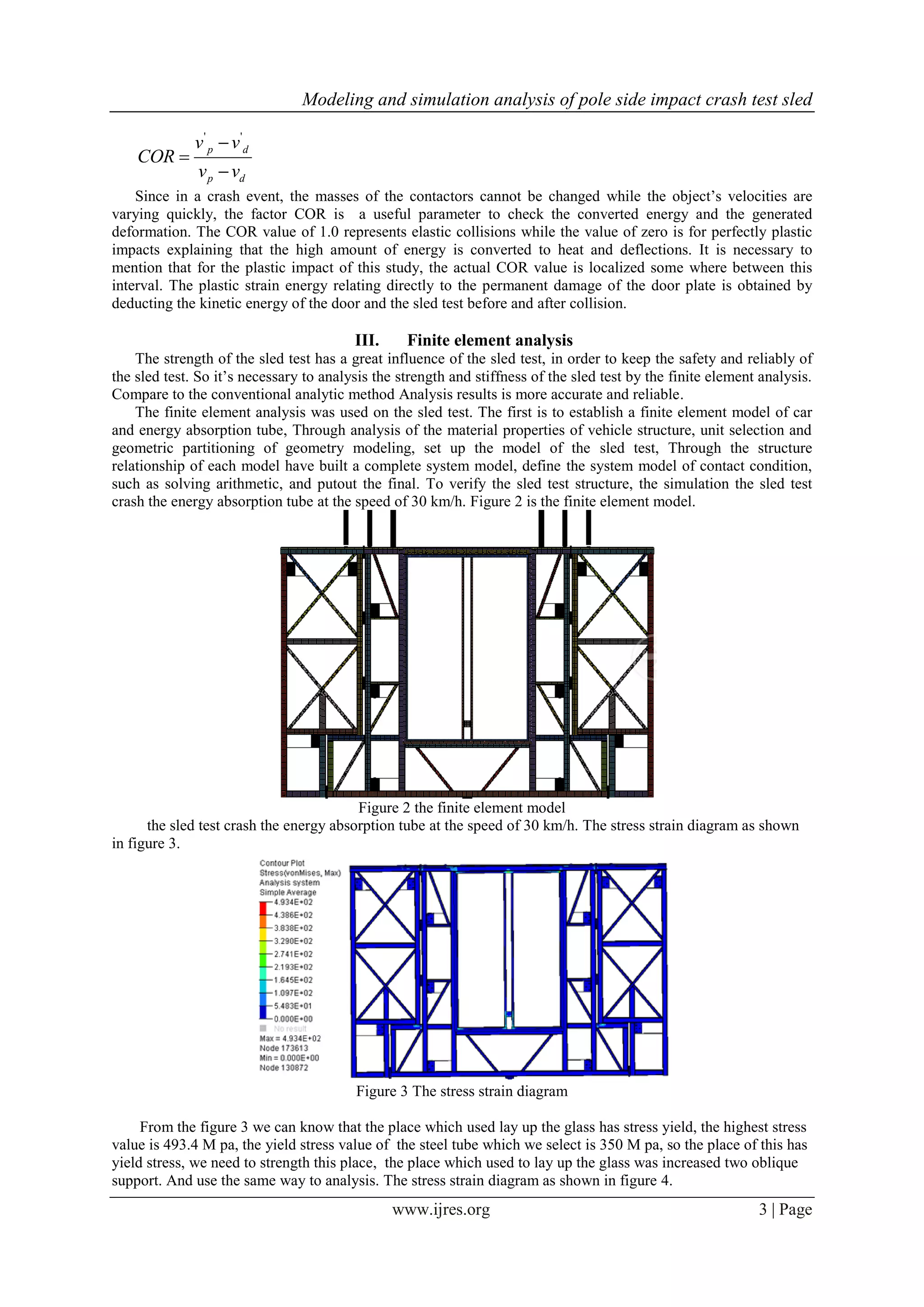 Modeling and simulation analysis of pole side impact crash test sled | PDF