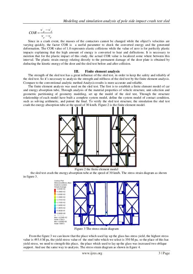 Modeling and simulation analysis of pole side impact crash test sled