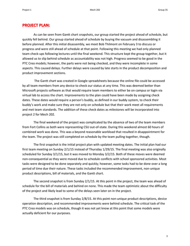 Mech 202 Project 1 Report | PDF