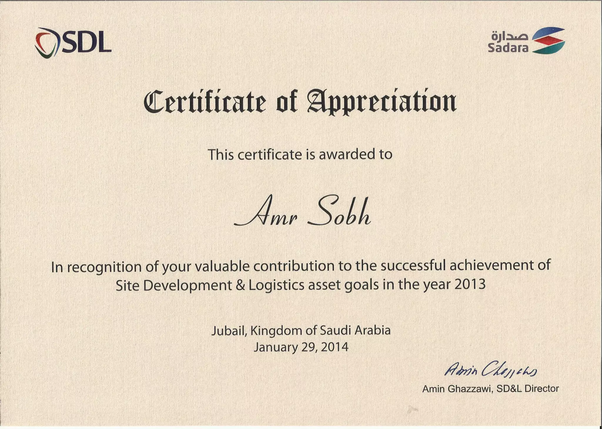 SDL Director Certificate 2014 | PDF