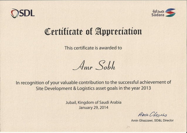SDL Director Certificate 2014 | PDF