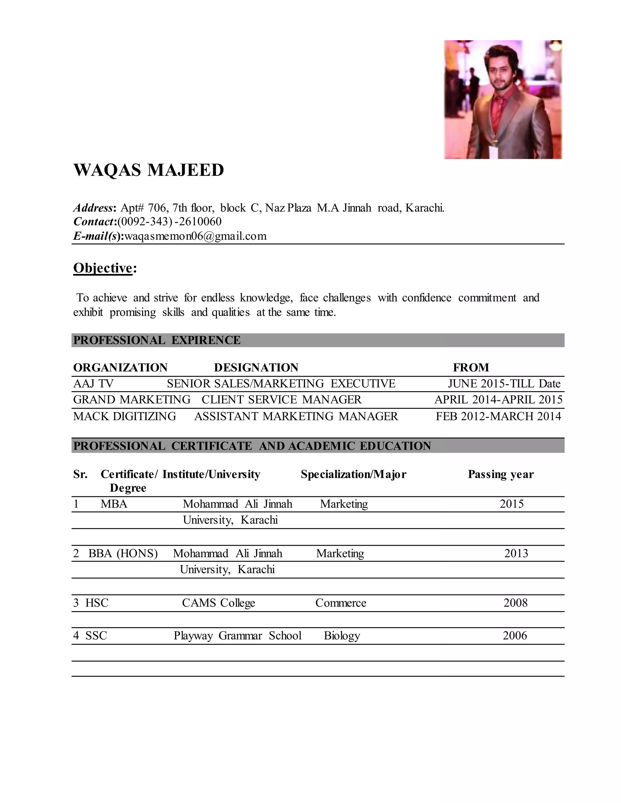 WAQAS MAJEED RESUME | DOCX