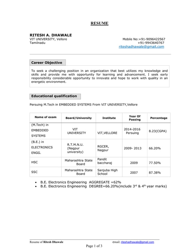 ritesh_resume_updated | PDF | Education industry | Industries