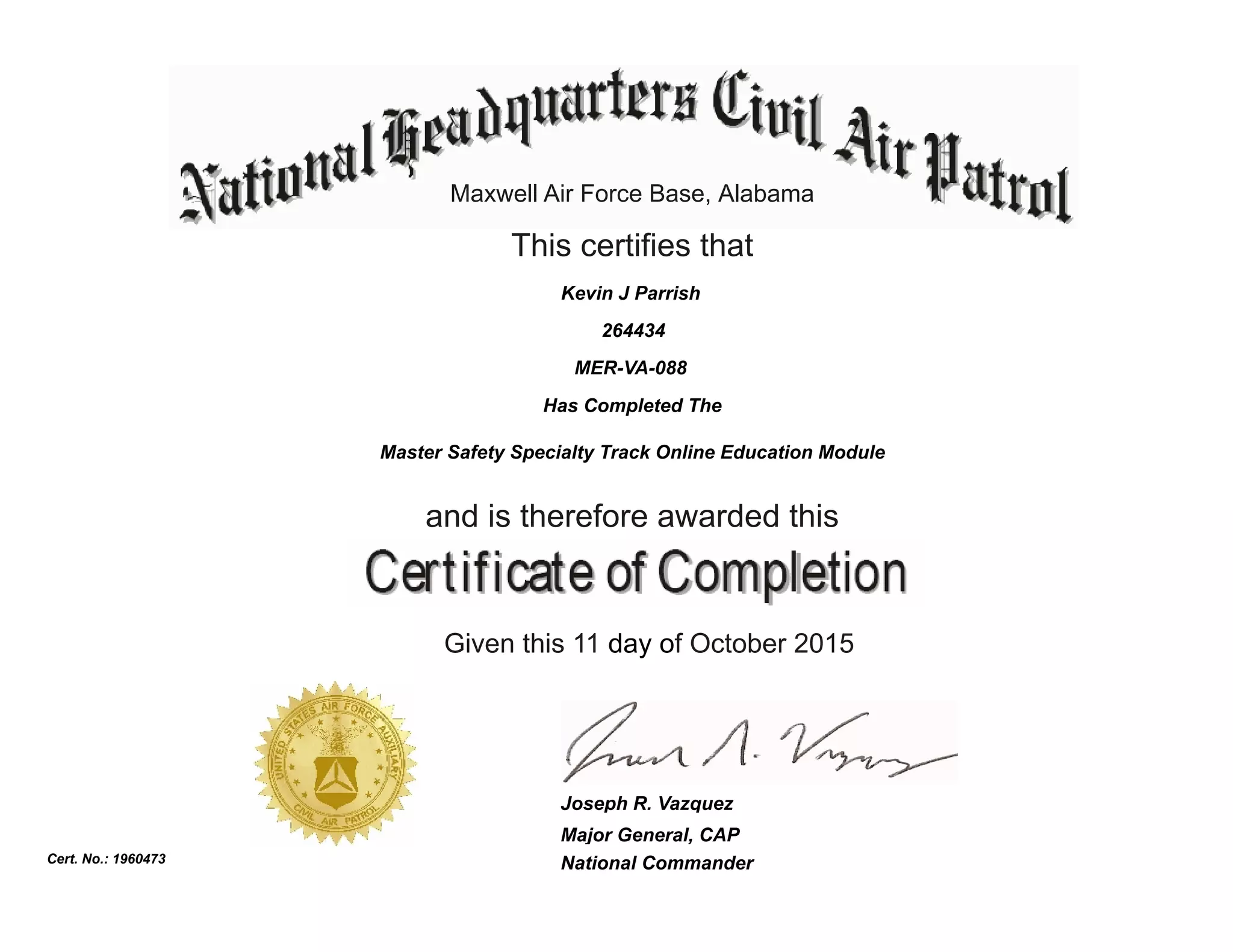 Civil Air Patrol Master Safety Speciality Track Education Module | PDF