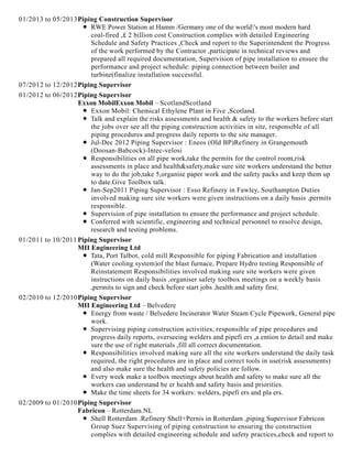 CV Piping Supervisor | PDF