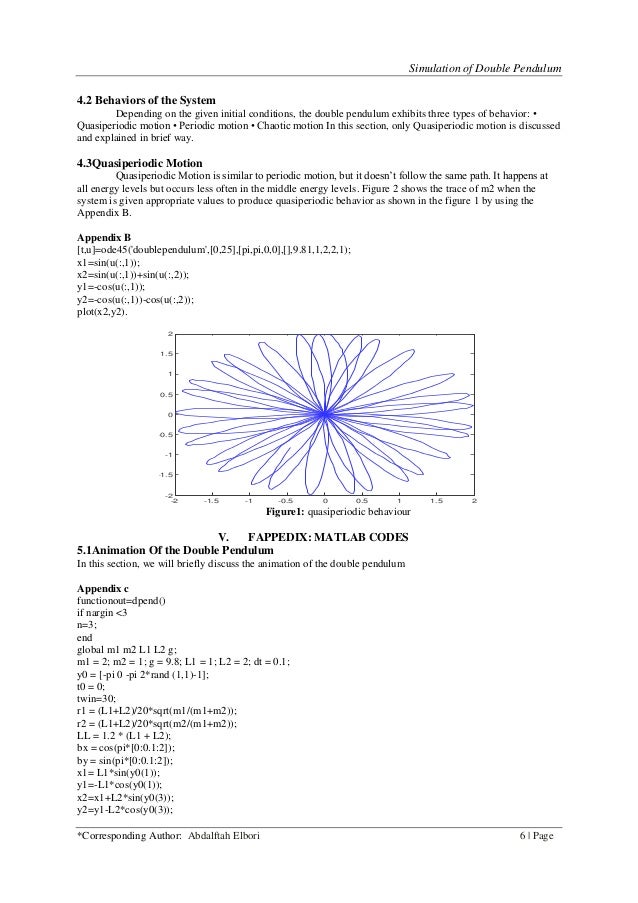Simulation of Double Pendulum