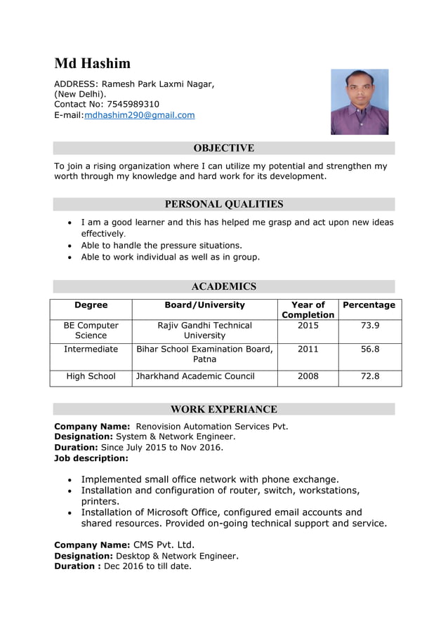 md hashim resume | PDF