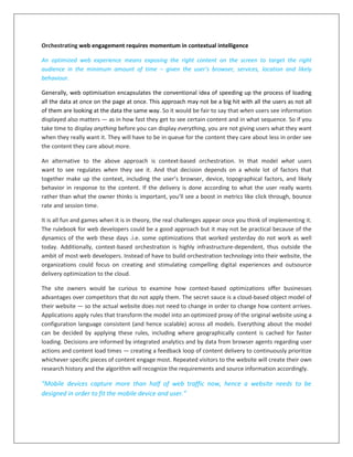 Orchestrating web engagement requires momentum in contextual intelligence | PDF