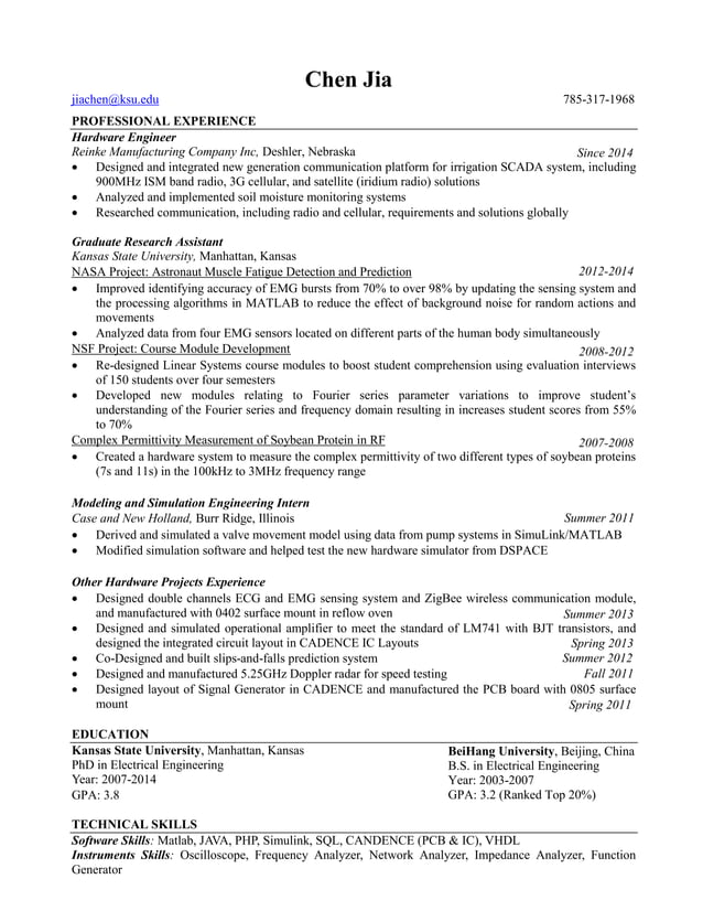 Chen Jia Resume Final | PDF