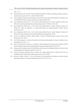 The reviewe of the Camshift algorithm and its improved algorithm of target tracking research ...