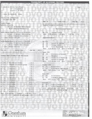Grantham University Official Transcript[1] | PDF