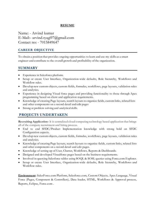arvind resume updated | DOCX | Computer Software and Applications ...