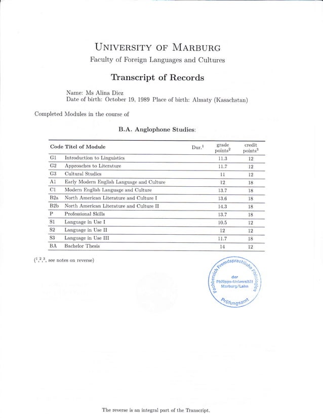 Transcript of Records | PDF | Undergraduate Education | College Education