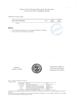 Transcript of Records | PDF | Undergraduate Education | College Education