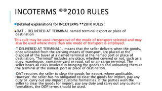 INCOTERMS ®2010 RULES | PPT
