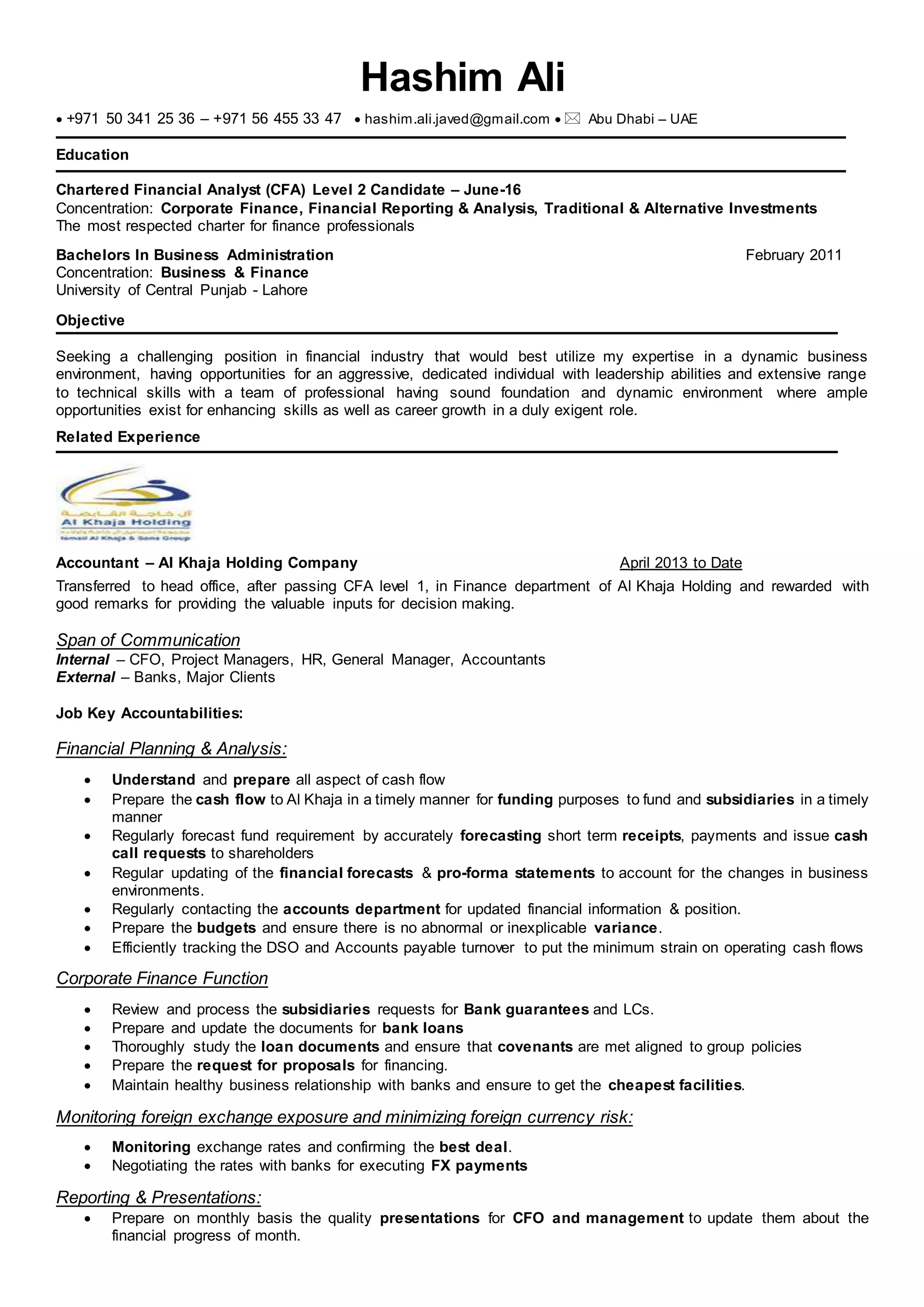 CV Hashim Ali | DOCX