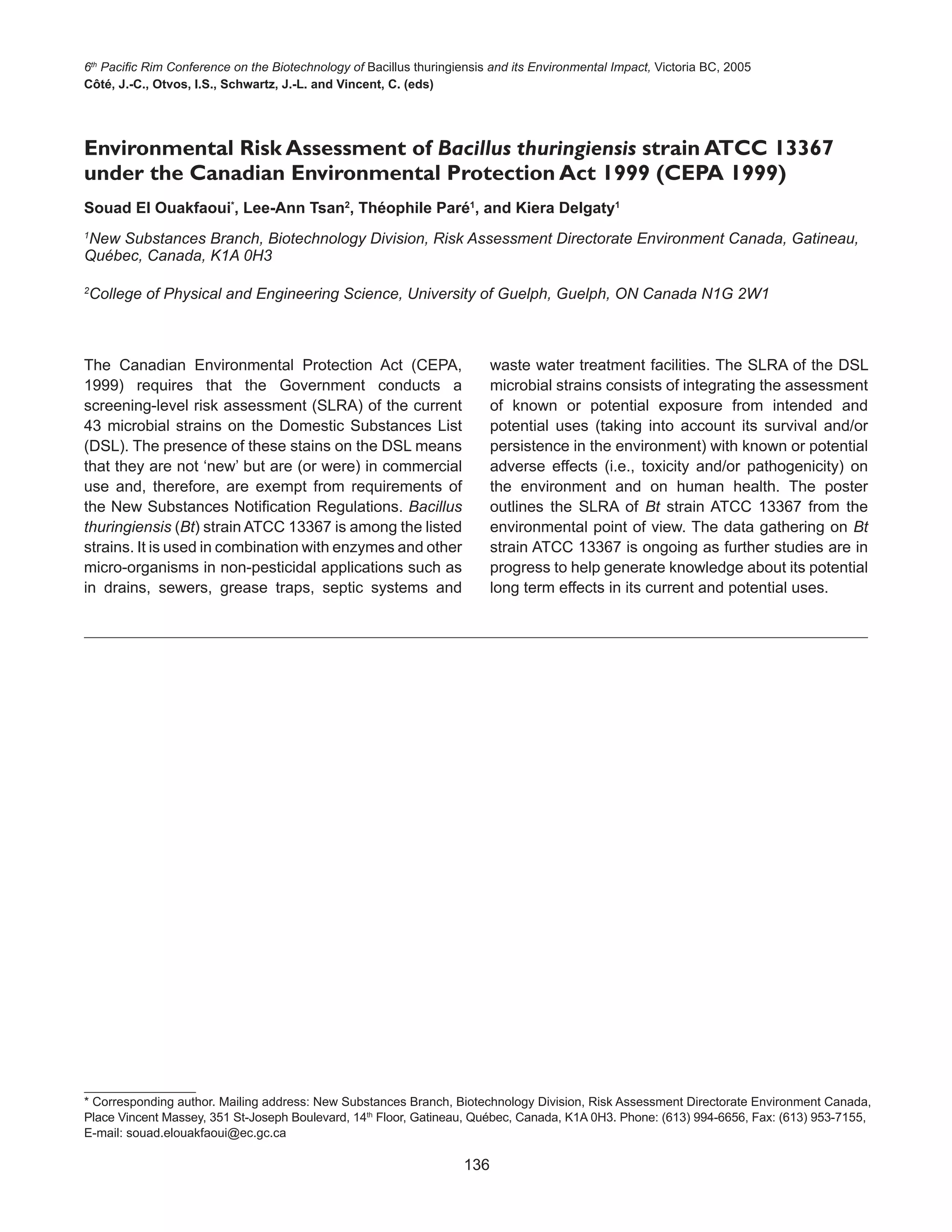 Bacillus Thuringiensis | PDF