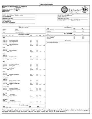 Official Transcript | PDF
