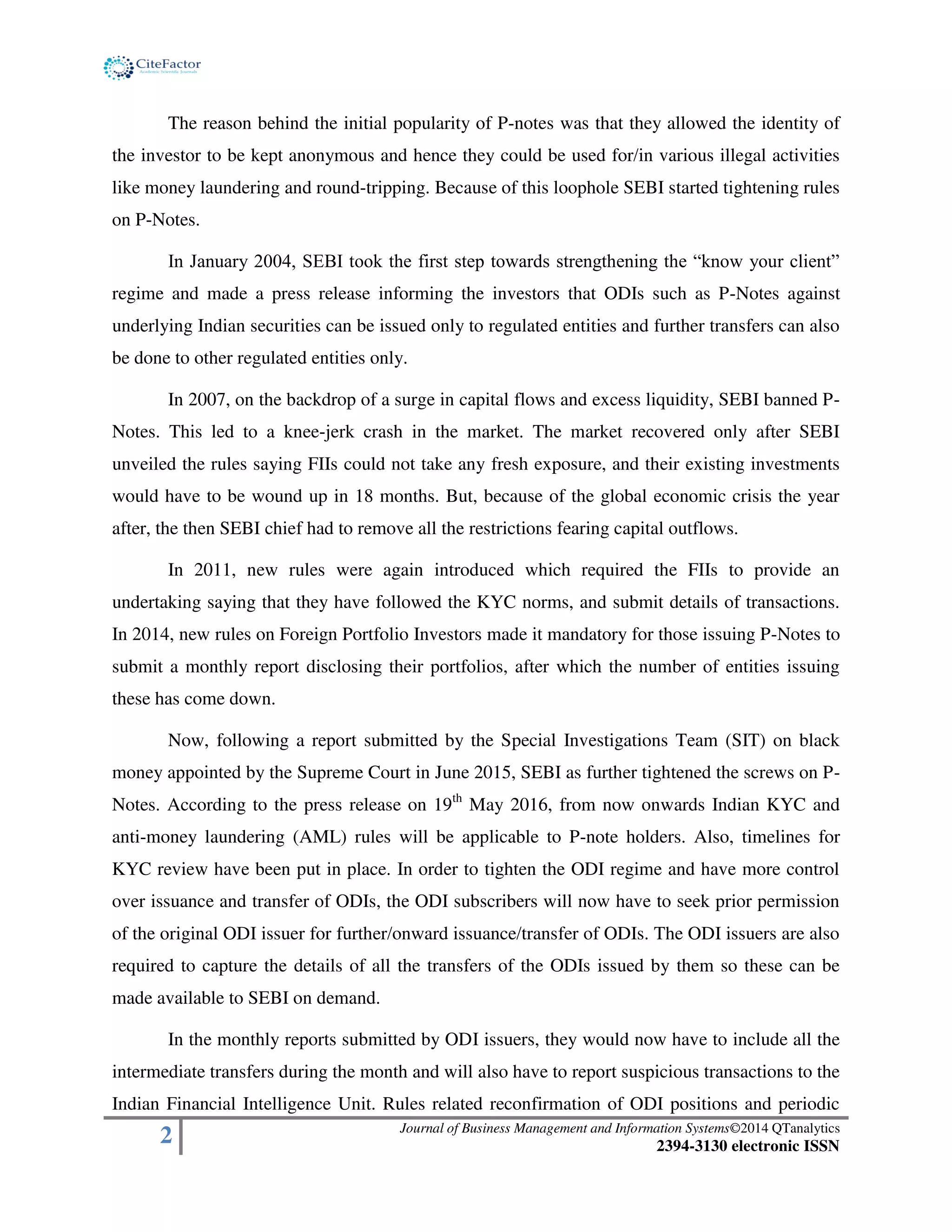 Participatory Notes & stock markets | PDF