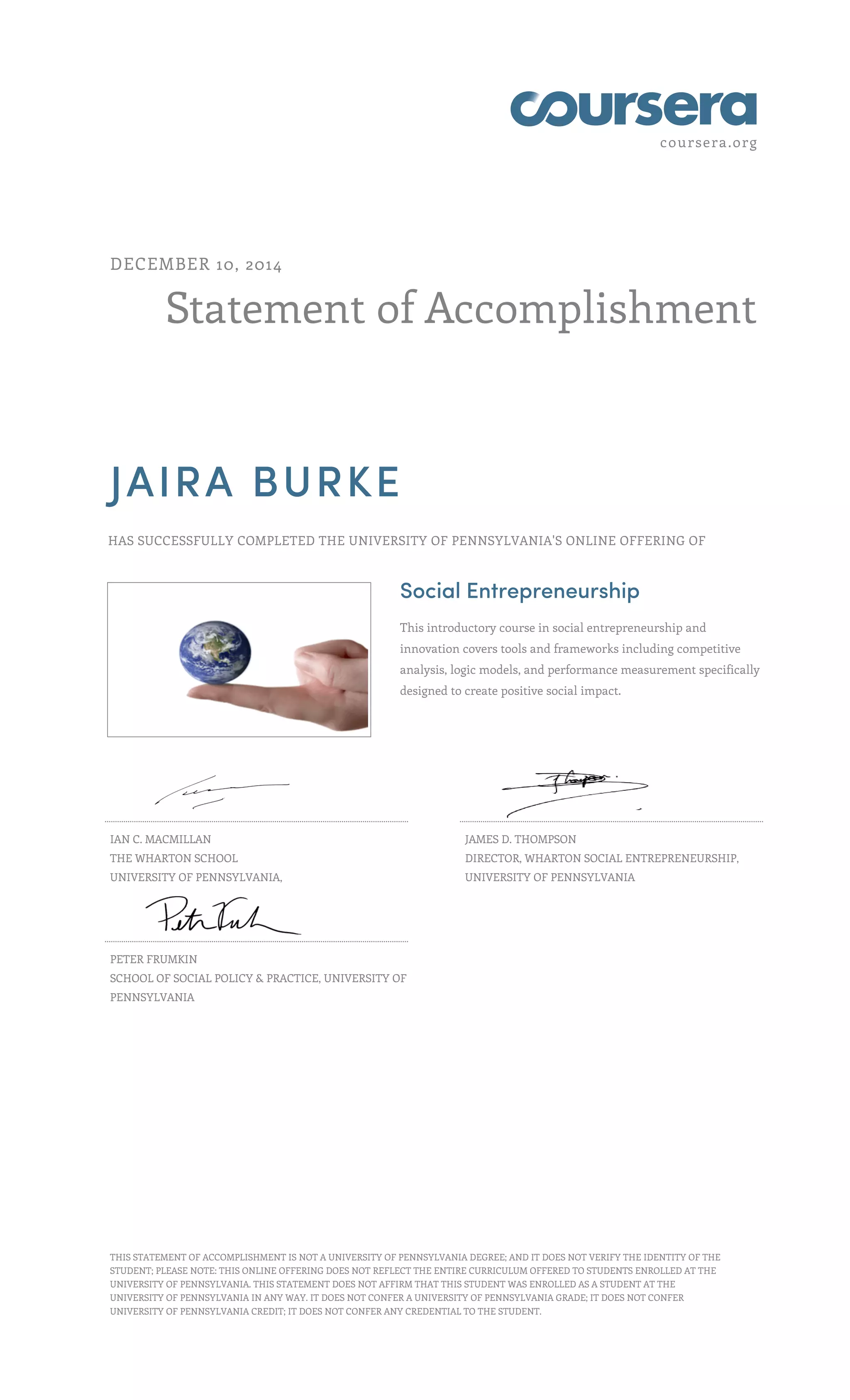 Coursera socialimpact 2014 | PDF