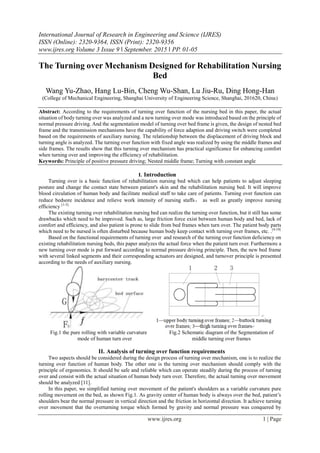 The Turning over Mechanism Designed for Rehabilitation Nursing Bed | PDF