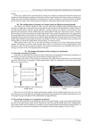 The Turning over Mechanism Designed for Rehabilitation Nursing Bed | PDF