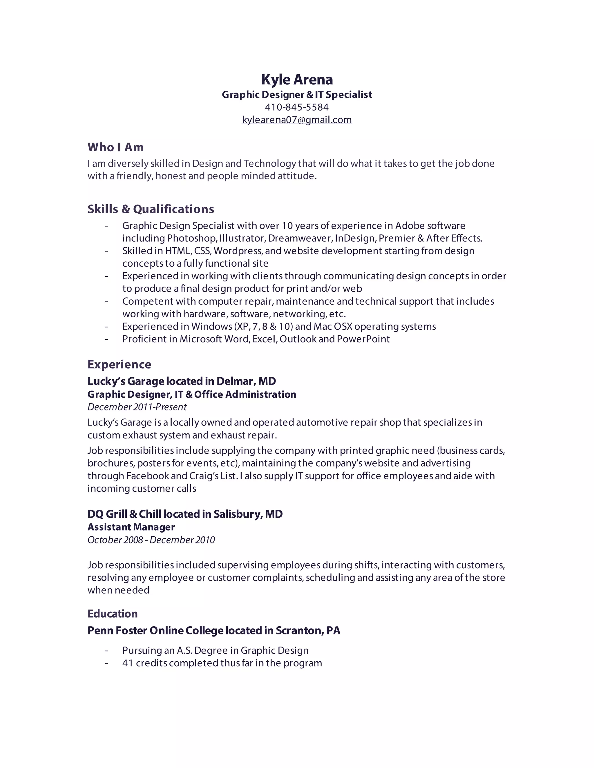 Kyle Arena Resume | PDF